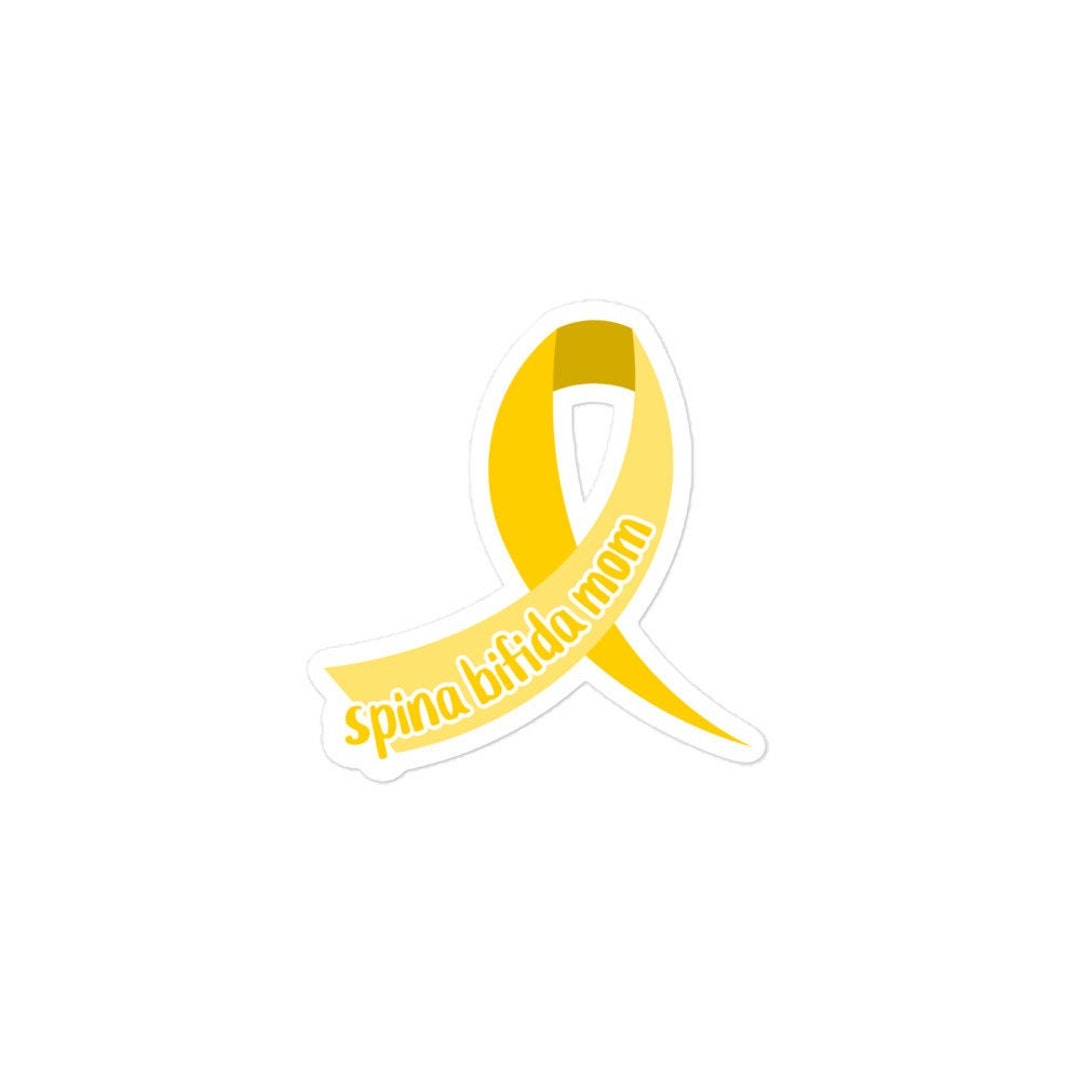 Spina Bifida Awareness Sticker | Yellow Gold Ribbon Decal | Support ...