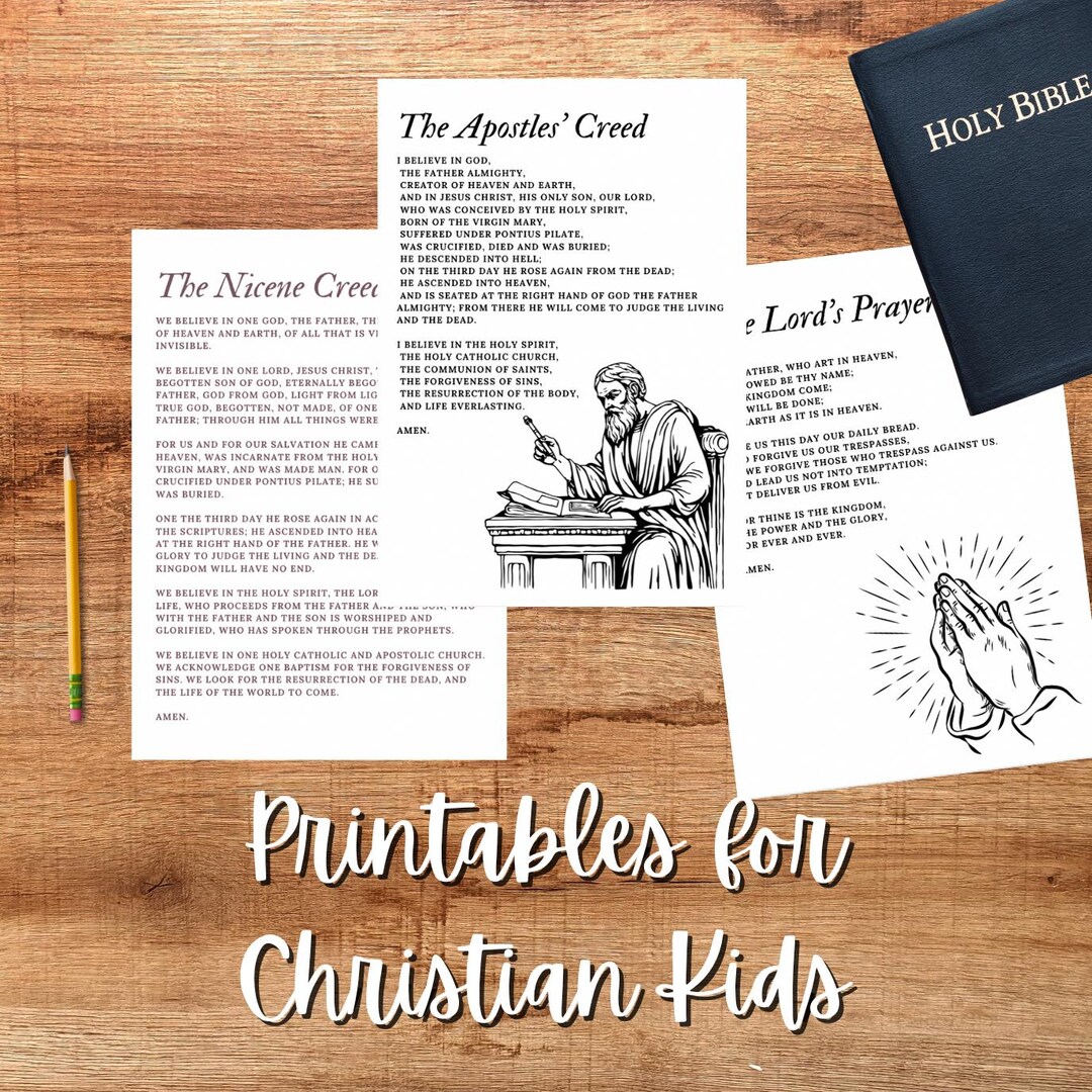 Christian & Catholic Printables for Kids | Nicene Creed, Apostles Creed ...