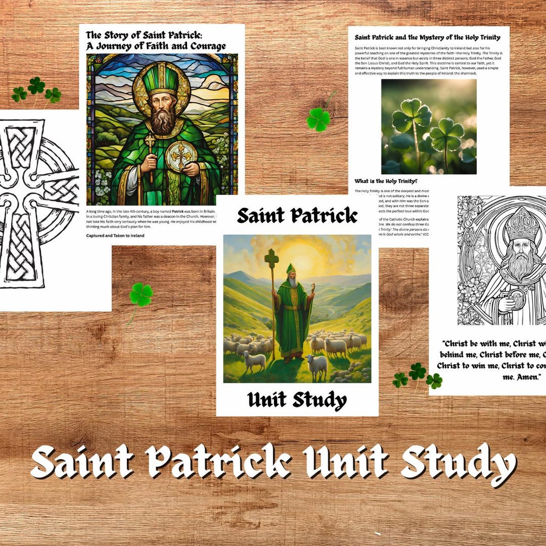 Saint Patrick Unit Study | Catholic Homeschool Printable | 5-day Lesson Plan, Activities, Crafts ...