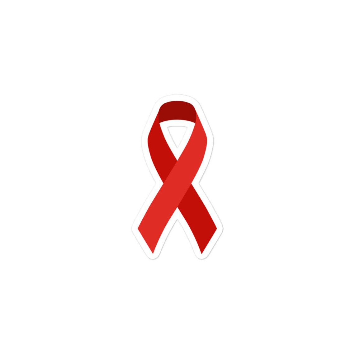 Red Awareness Ribbon Heart Disease Awareness Stickers Red - Etsy