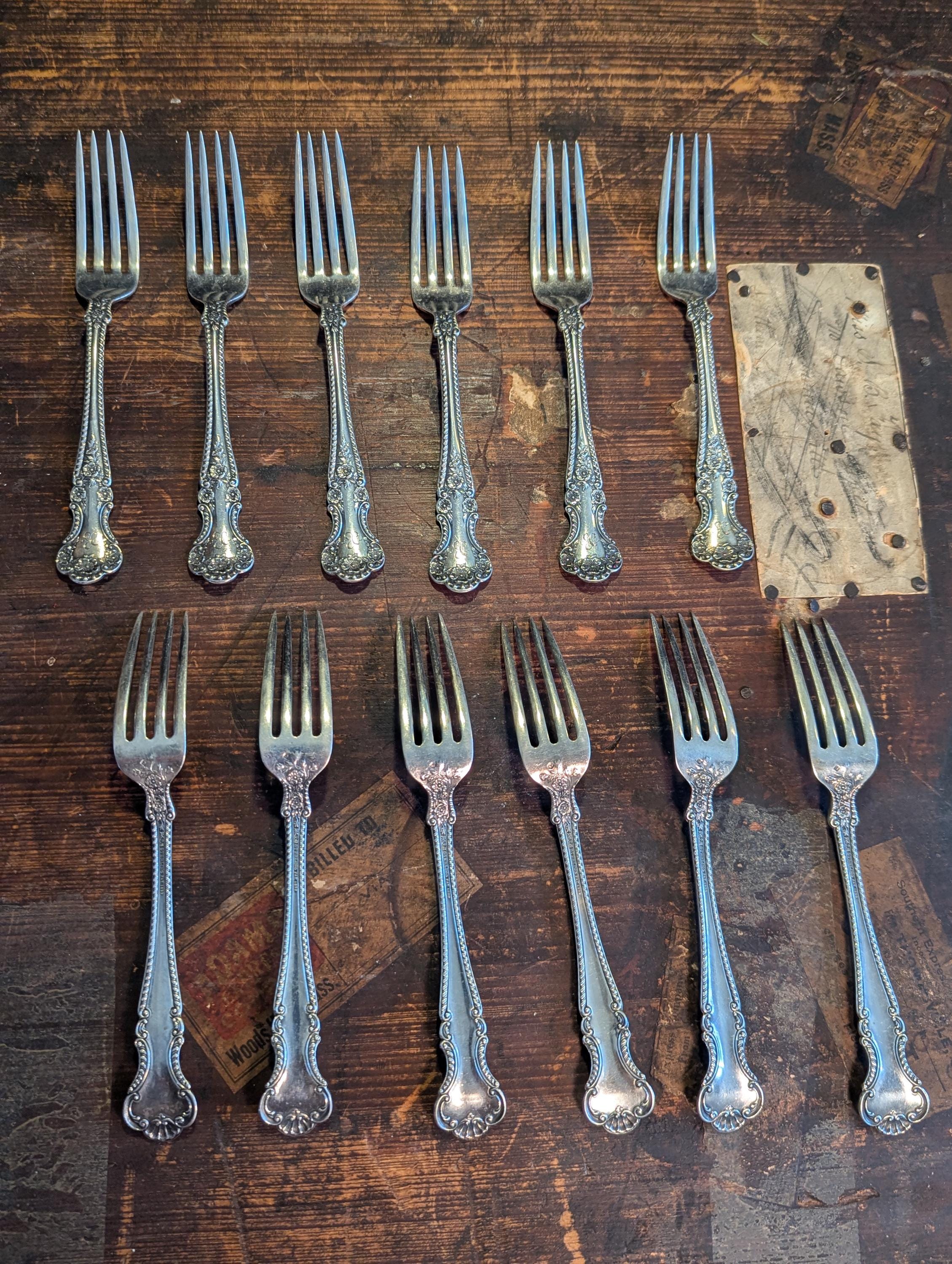 1899 Gorham Cambridge Sterling Silver Hallmarked Monogrammed Silverware ...
