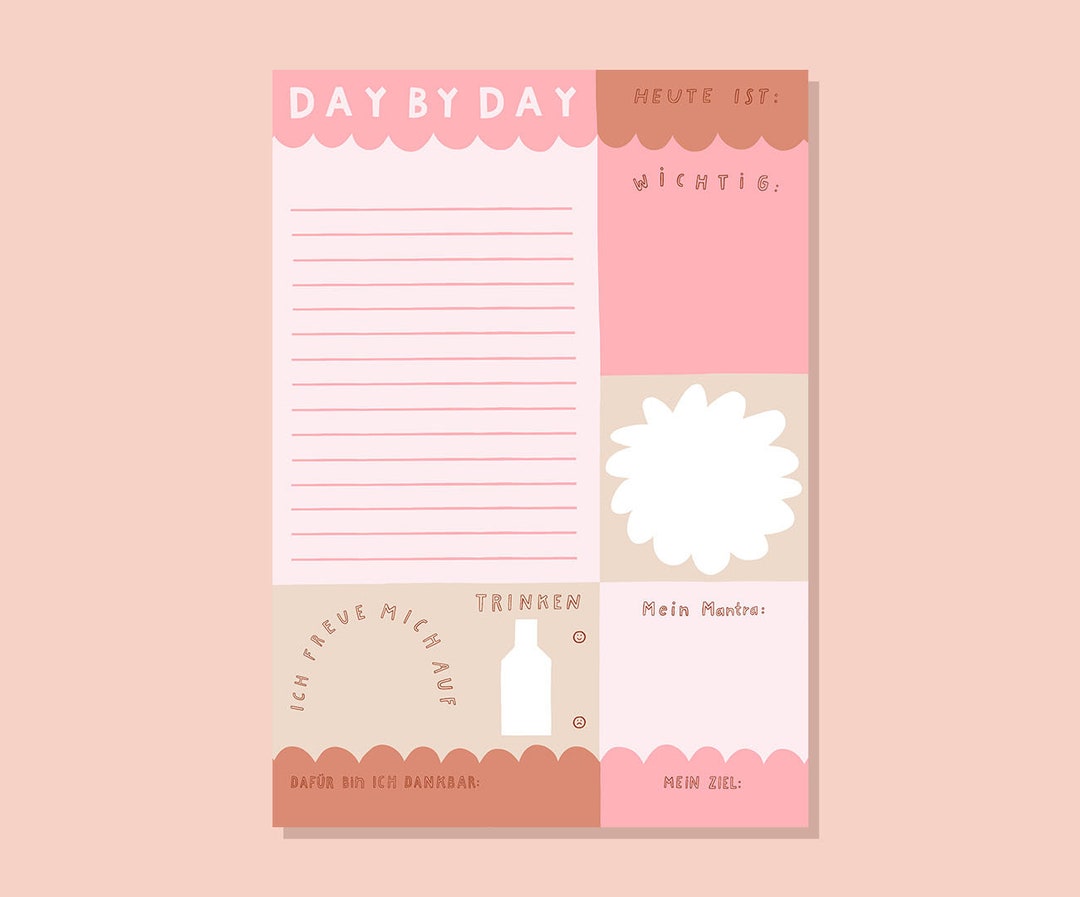 Mindful Day Planner - DIN A5 Notepad - 50 Sheets - Etsy