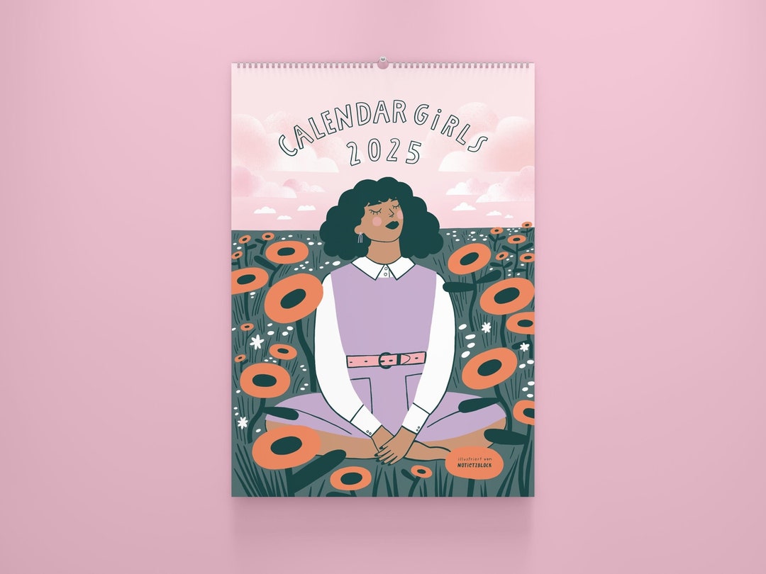B-WARE 2025 Illustrated Calendar Calendar Girls Wall Calendar Self-love ...