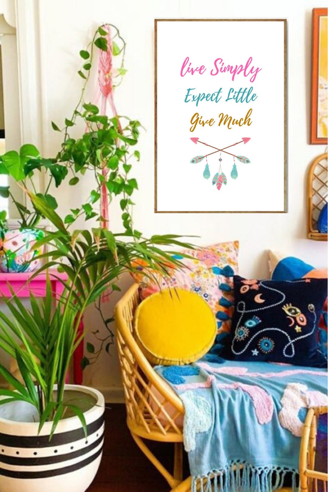 Boho Simple Words Art Wall Decor - Etsy