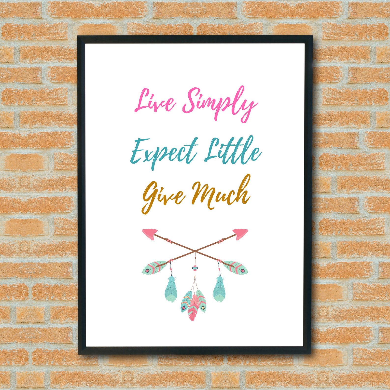 Boho Simple Words Art Wall Decor - Etsy