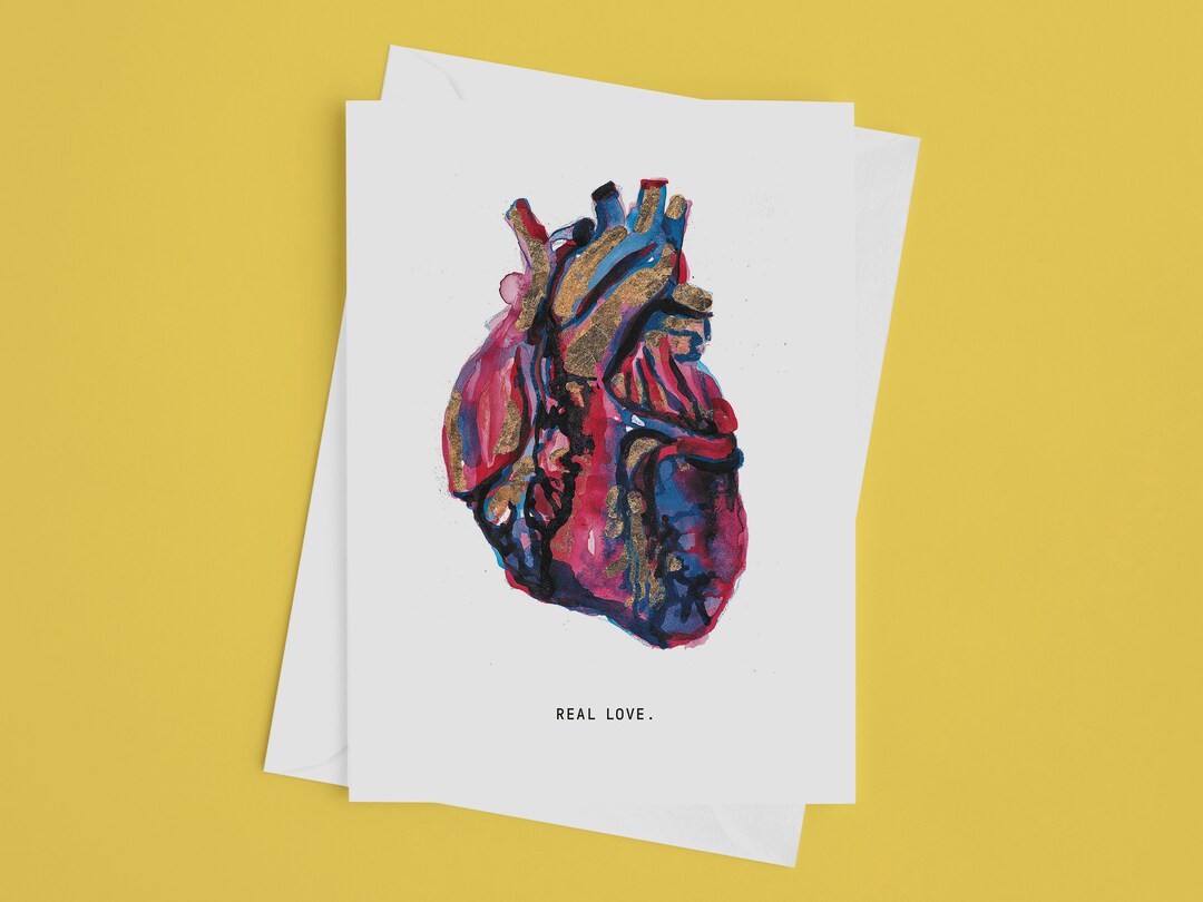 Anatomical Heart Love and Friendship Stationery Cards, Handmade ...