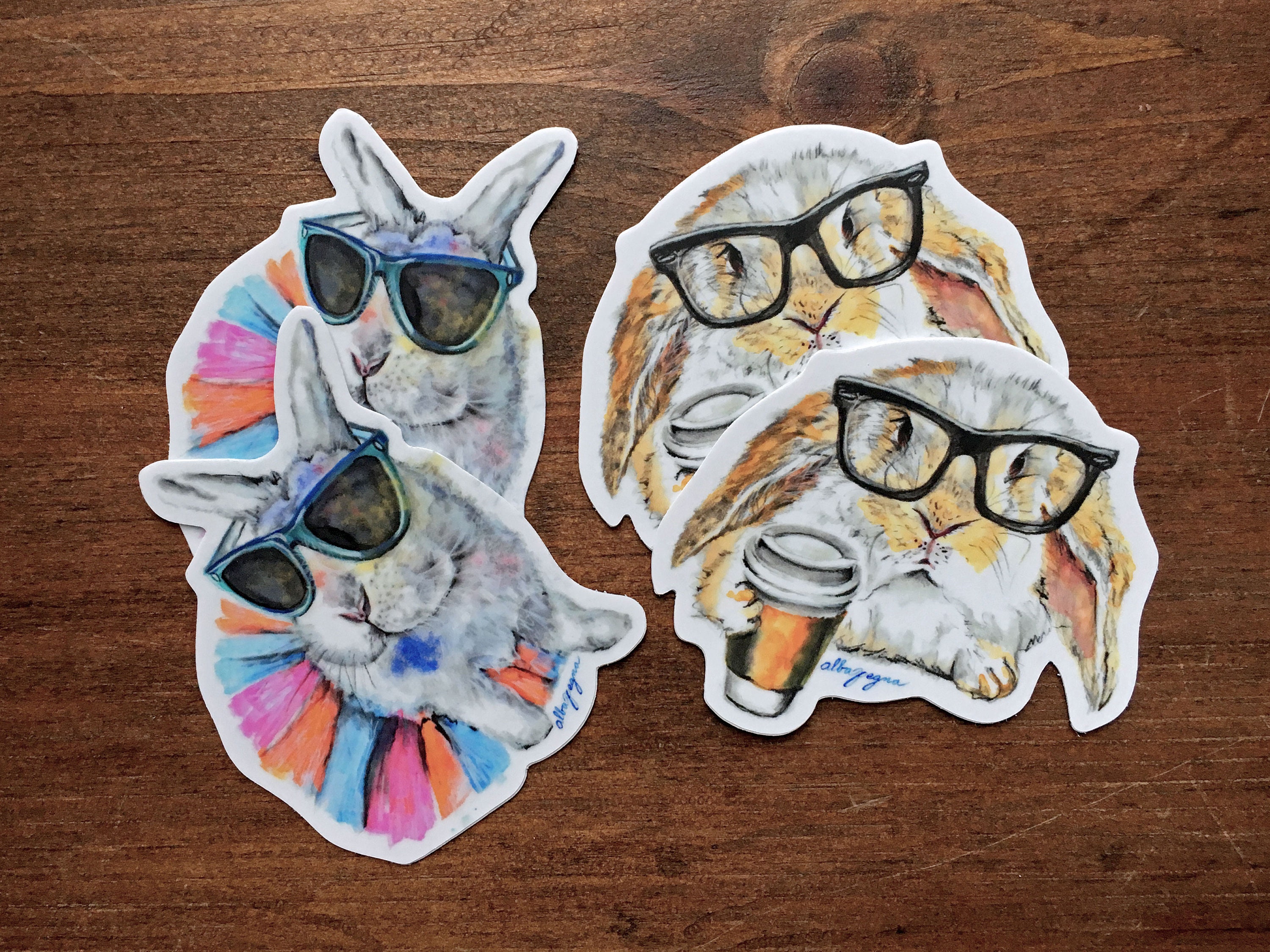 Bunny Vinyl Stickers Water Bottle Decal Laptop Sticker | Etsy