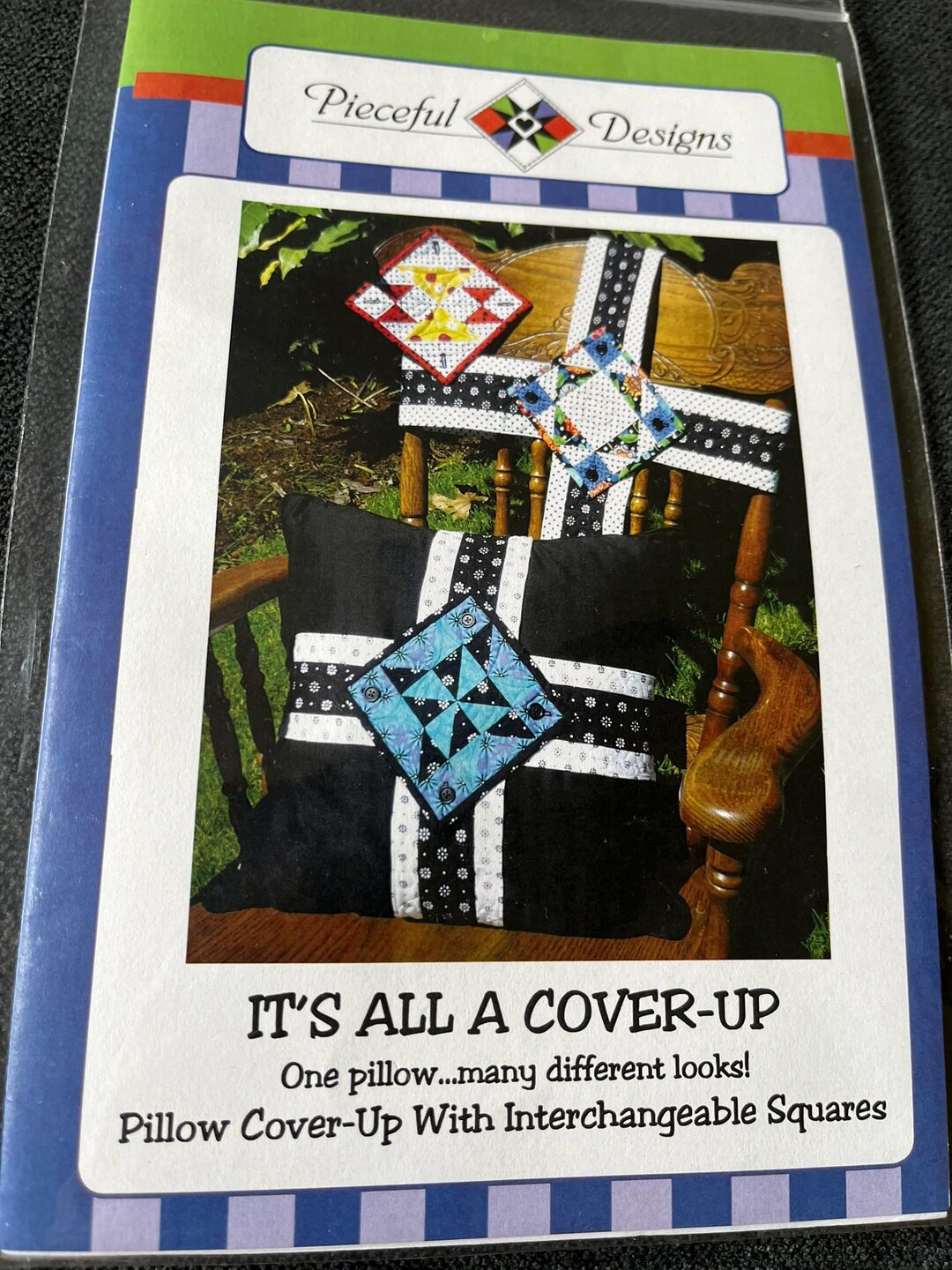 2009 Pieceful Designs It's All a Cover up One Pillow Many Looks Pillow ...