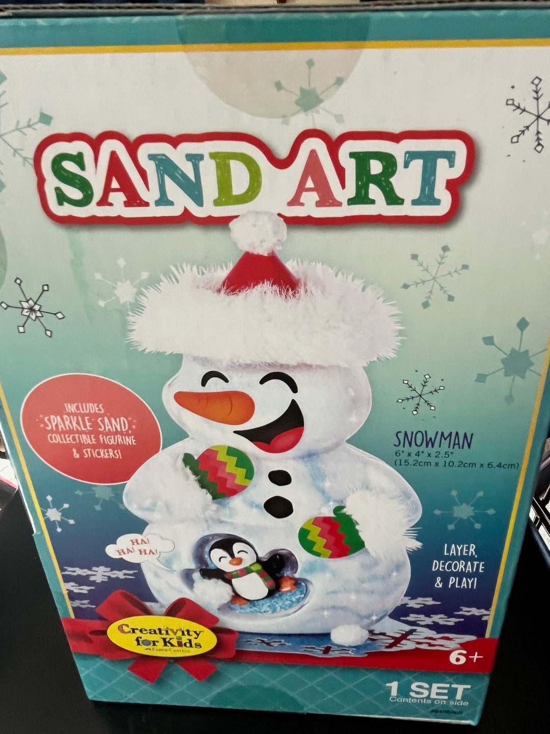 Creativity for Kids Faber Castell Sand Art SNOWMAN 6" X 4" X 2.5" 1 Set ...