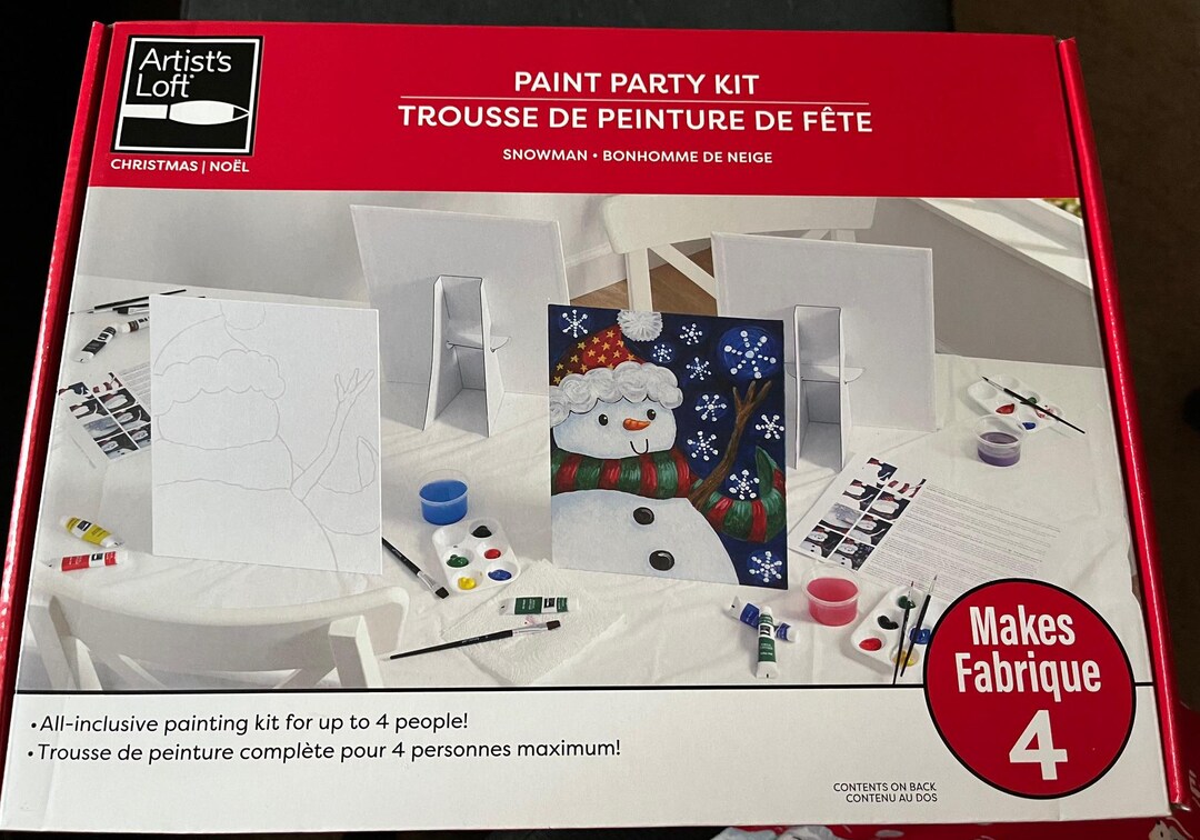Snowman Paint Party Kit by Artist's Loft® up to 4 People NEW Craft Kit ...