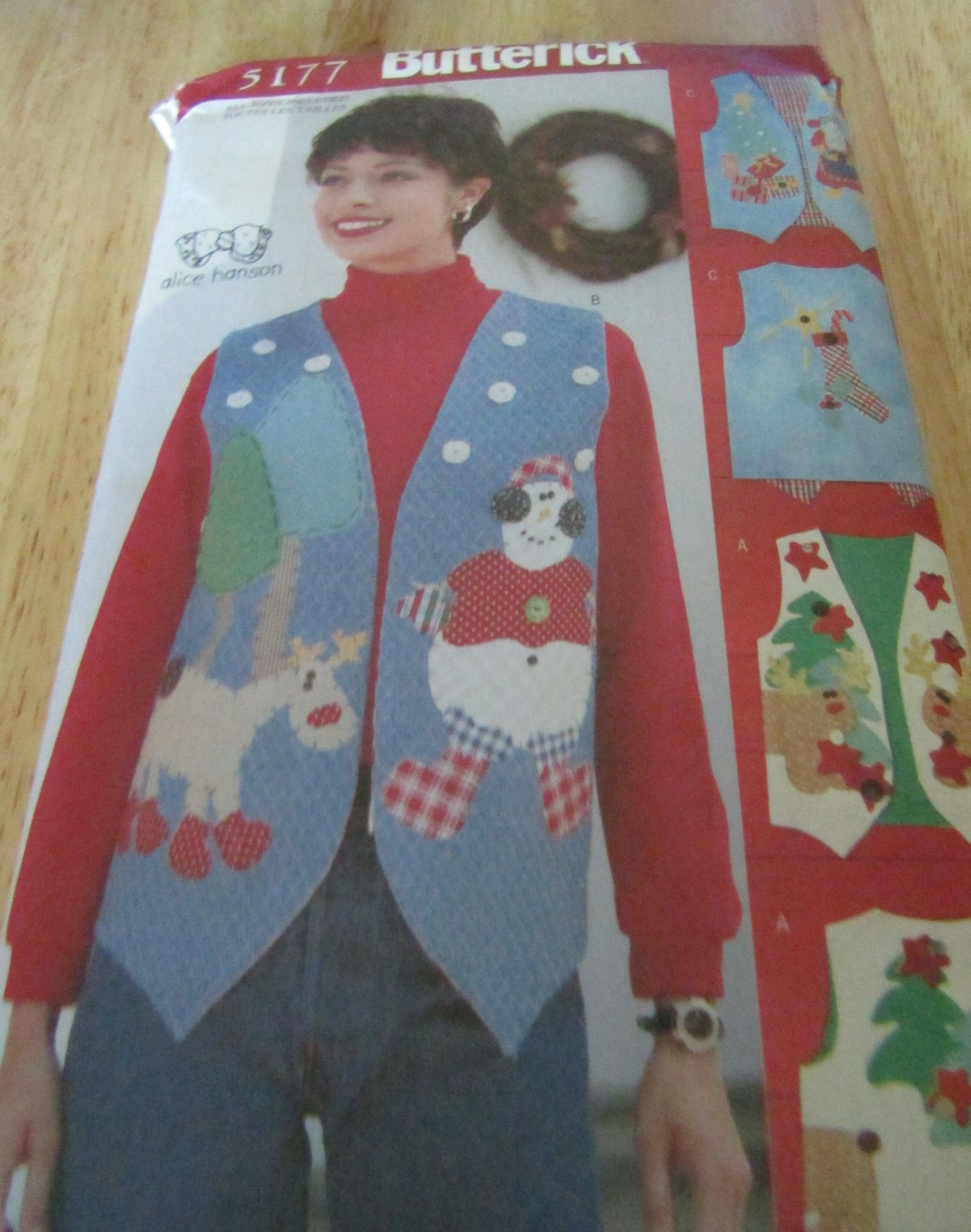 1997 Butterick Pattern 5177 Misses' Christmas Vests All Sizes Included ...