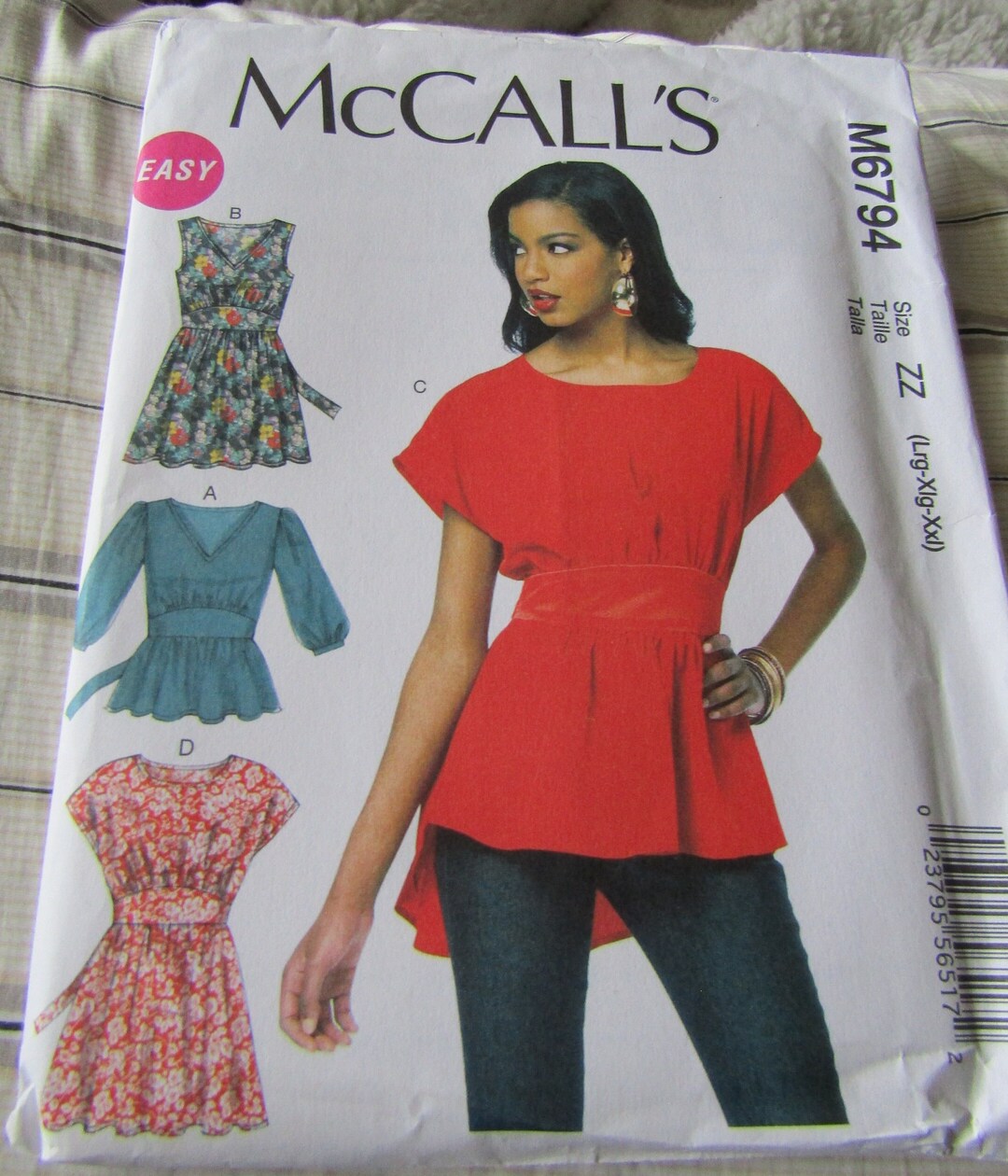 2013 Easy Mccall's Pattern M6794 Misses' Tops & Tunics Sz Lrg-xlg-xxl ...
