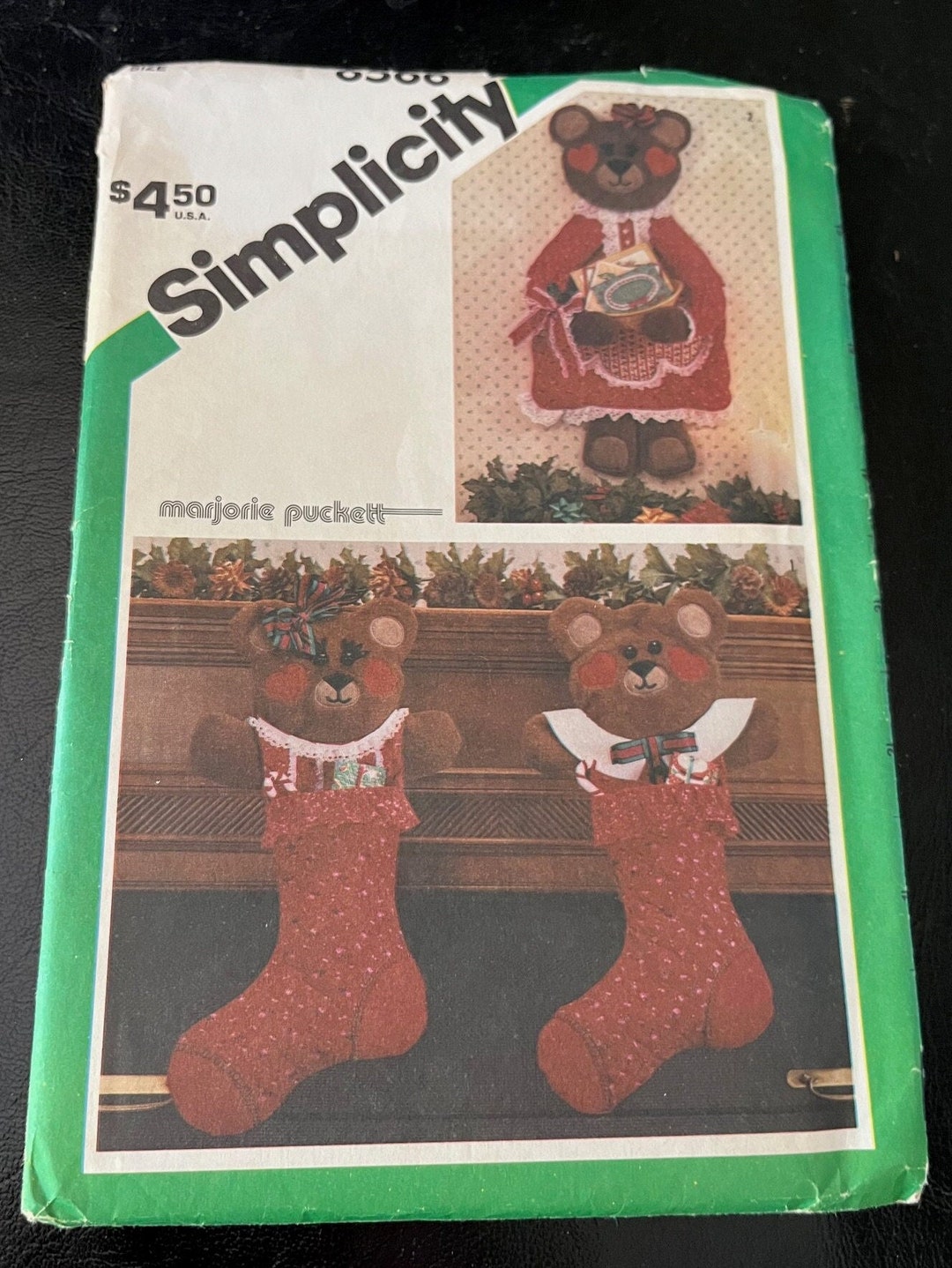 1984 Simplicity Marjorie Puckett Pattern 6566 Stockings and Card Holder ...