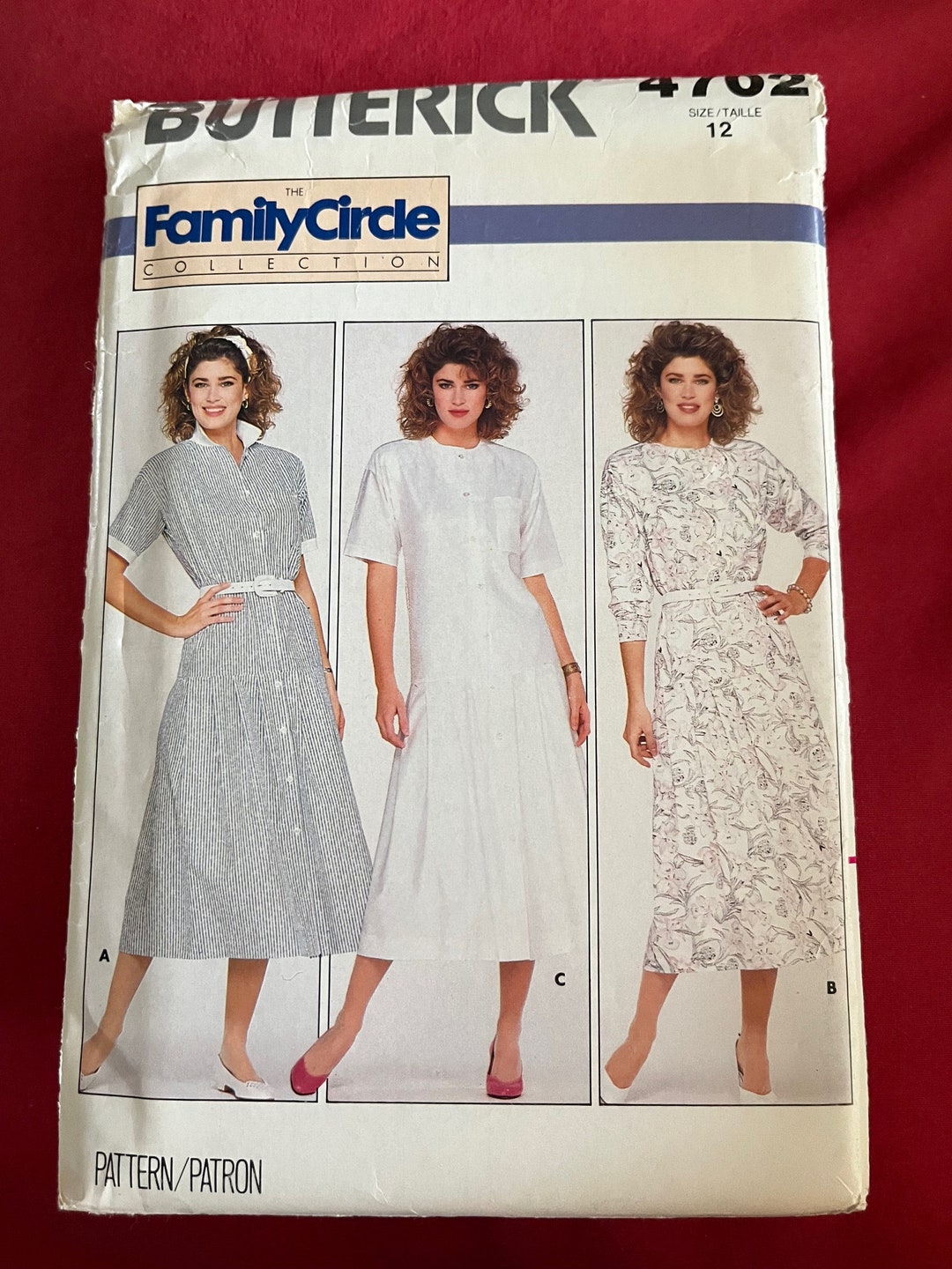 1987 Butterick Family Circle Pattern 4702 Misses' Dress Sz 12 Uncut - Etsy