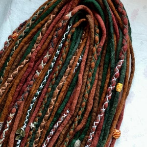 Natural Herbalist Dreadlocks Extensions Synthetic Dreads Brown Red Dark ...