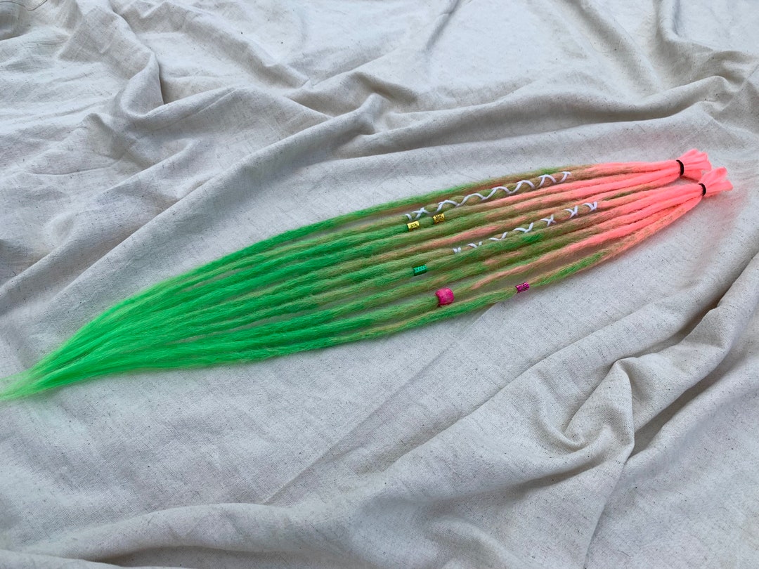 Glowing Watermelon SE or DE smooth dreadlocks extensions synthetic ...