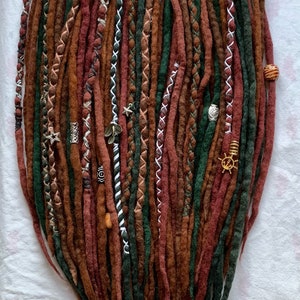 Natural Herbalist Dreadlocks Extensions Synthetic Dreads Brown Red Dark ...