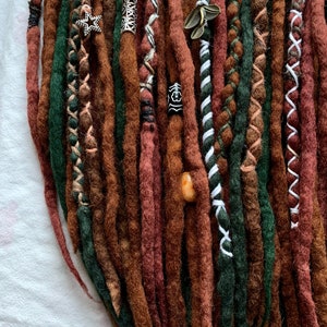 Natural Herbalist Dreadlocks Extensions Synthetic Dreads Brown Red Dark ...