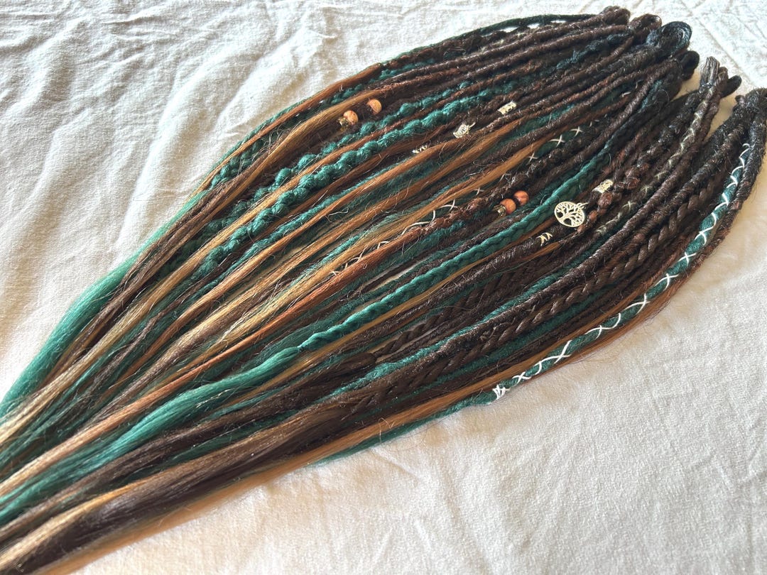 Dark Nature Synthetic Dreads Custom Made Handmade Brown Darkgreen ...