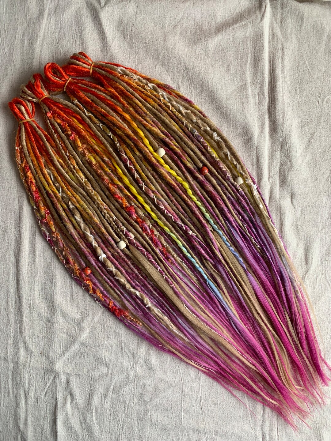 Light Rainbow | Custom Made Dreadlocks Extensions | Synthetic Dreads ...