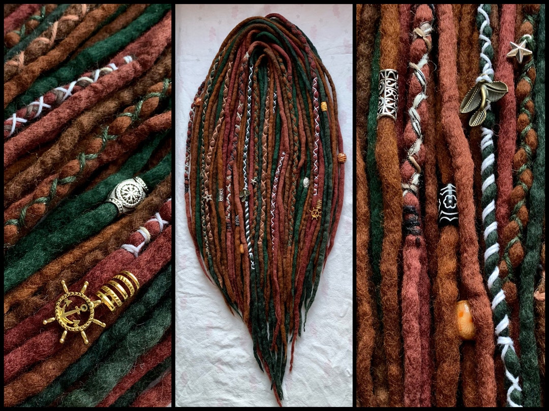 Natural Herbalist Dreadlocks Extensions Synthetic Dreads Brown Red Dark ...