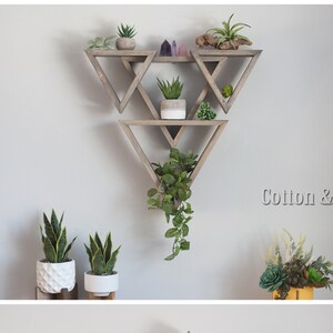 4 Pieces 3D Triangular Wall Shelf Set 20x20. Triangle Shelves. Solid ...