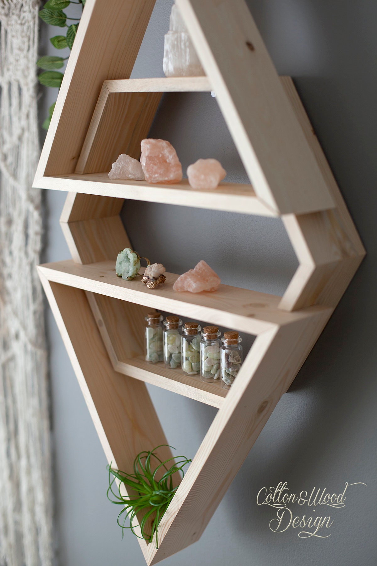 3D Floating Shelf 3in1 3 Pc 1 Hexagon & 2 Triangles . Solid | Etsy