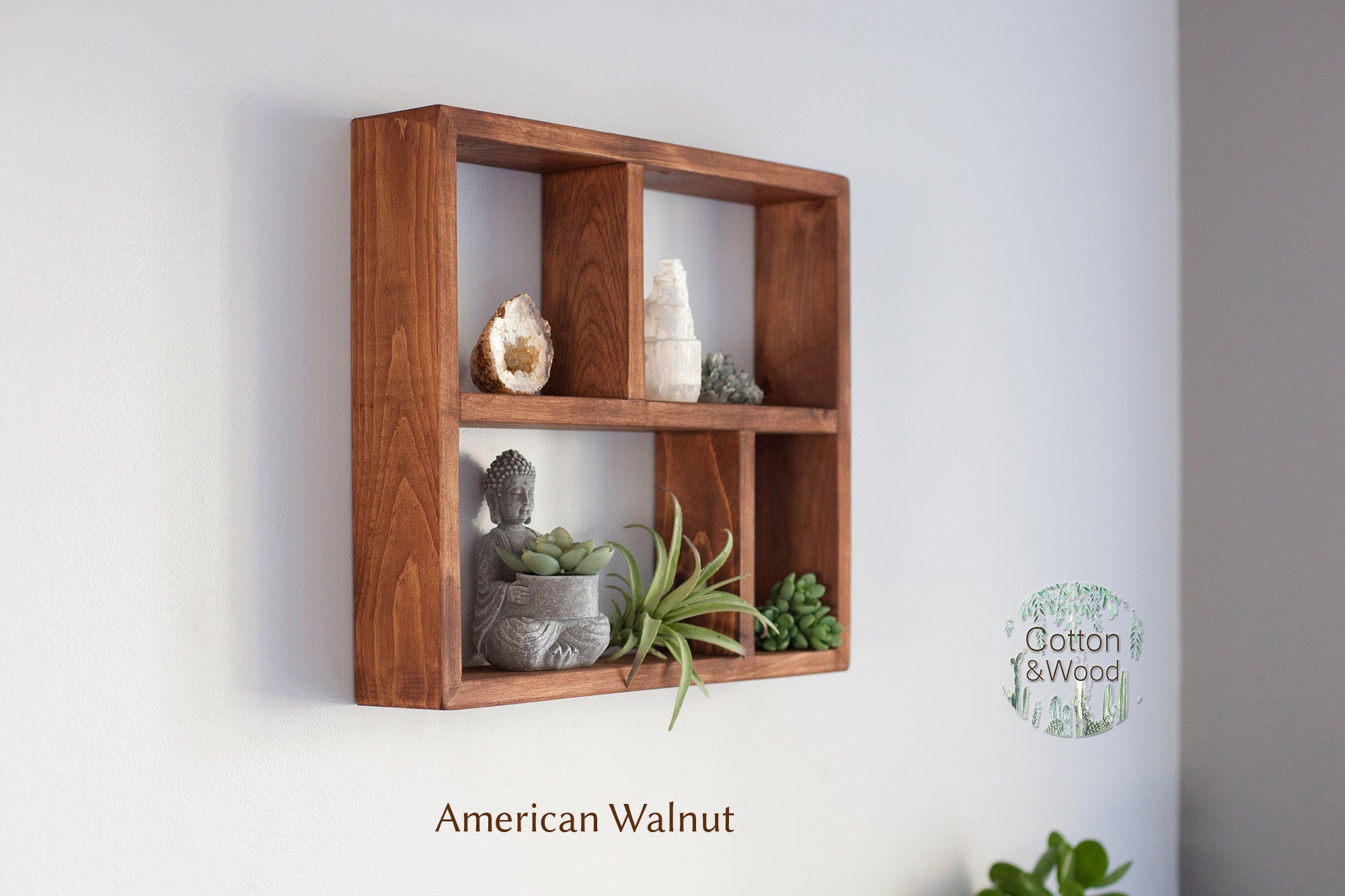 Floating Rectangle Shelves. Solid Wood Shelves. Crystal Shelf. - Etsy