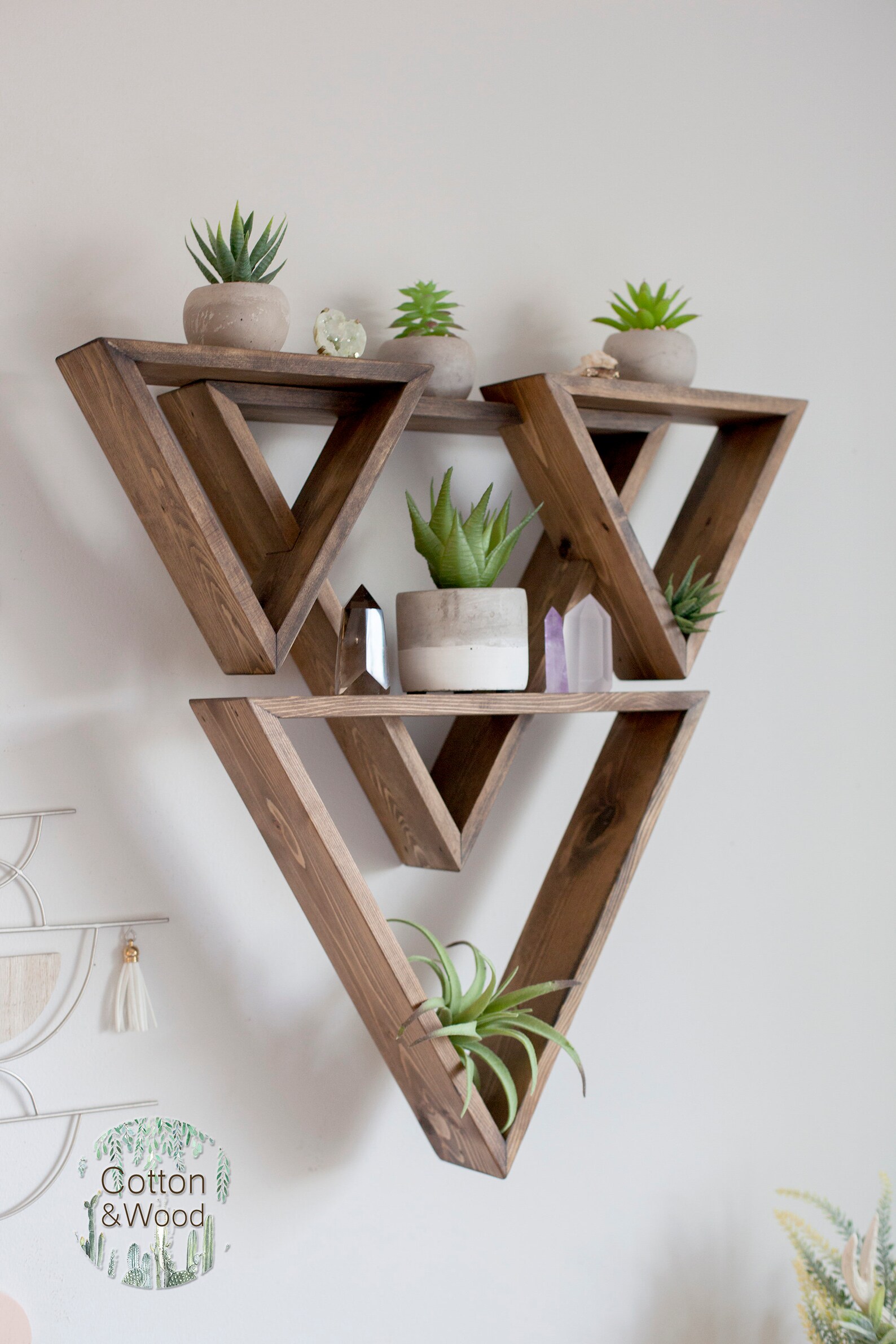 4 Pieces 3D Triangular Wall Shelf Set 20x20. - Etsy