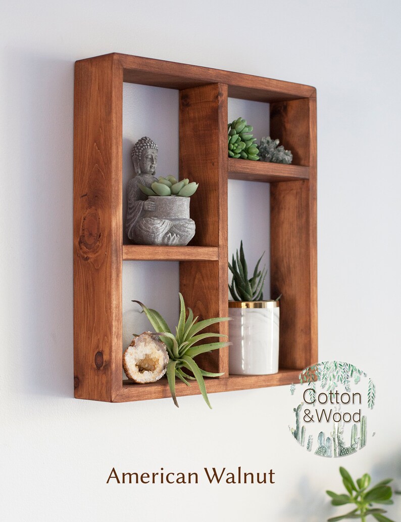 Floating Rectangle Shelves. Solid Wood Shelves. Crystal Shelf. - Etsy