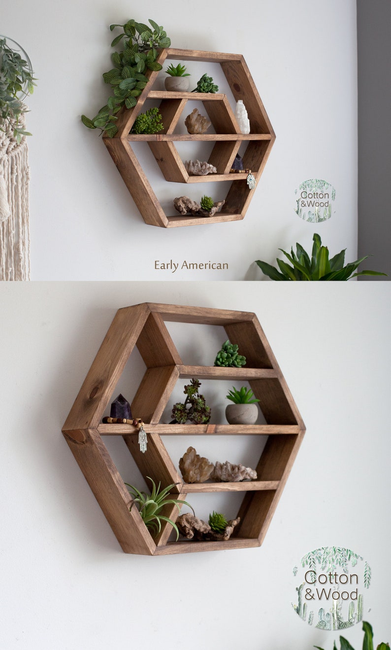 HEXAGON Floating Shelf 21x18x3.5 | Etsy