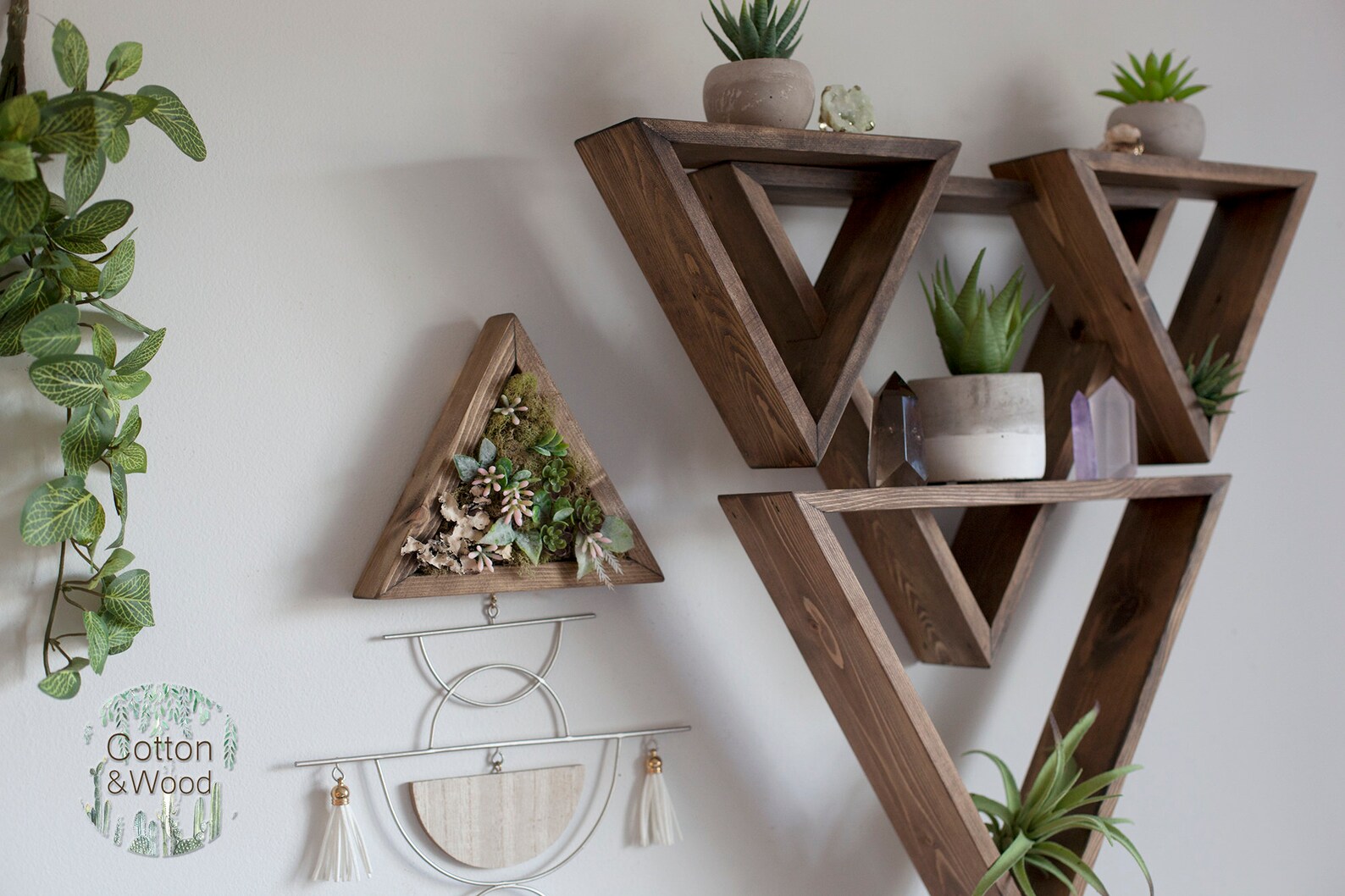 4 Pieces 3D Triangular Wall Shelf Set 20x20. - Etsy