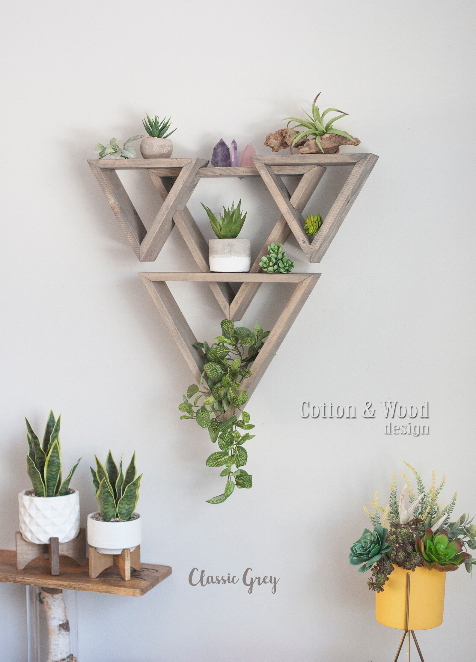 4 Pieces 3D Triangular Wall Shelf Set 20x20. - Etsy