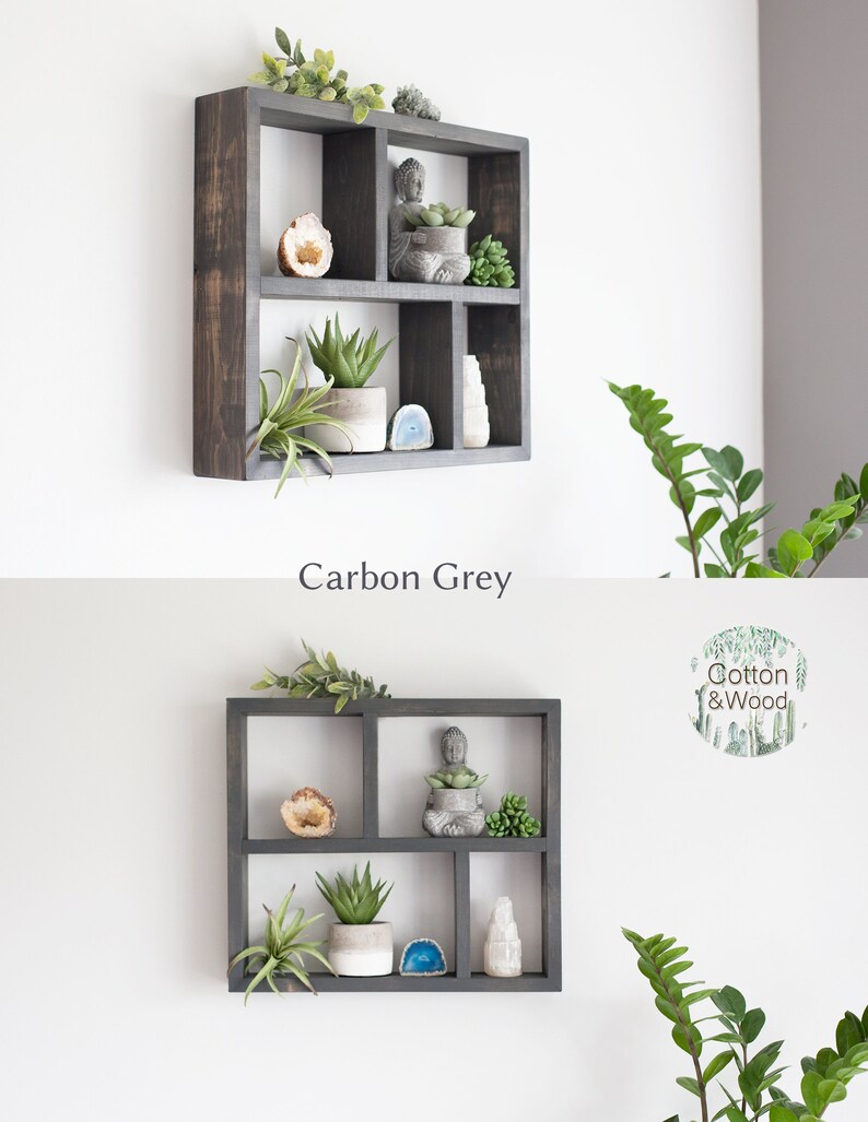 Floating Rectangle Shelves. Solid Wood Shelves. Crystal Shelf. - Etsy