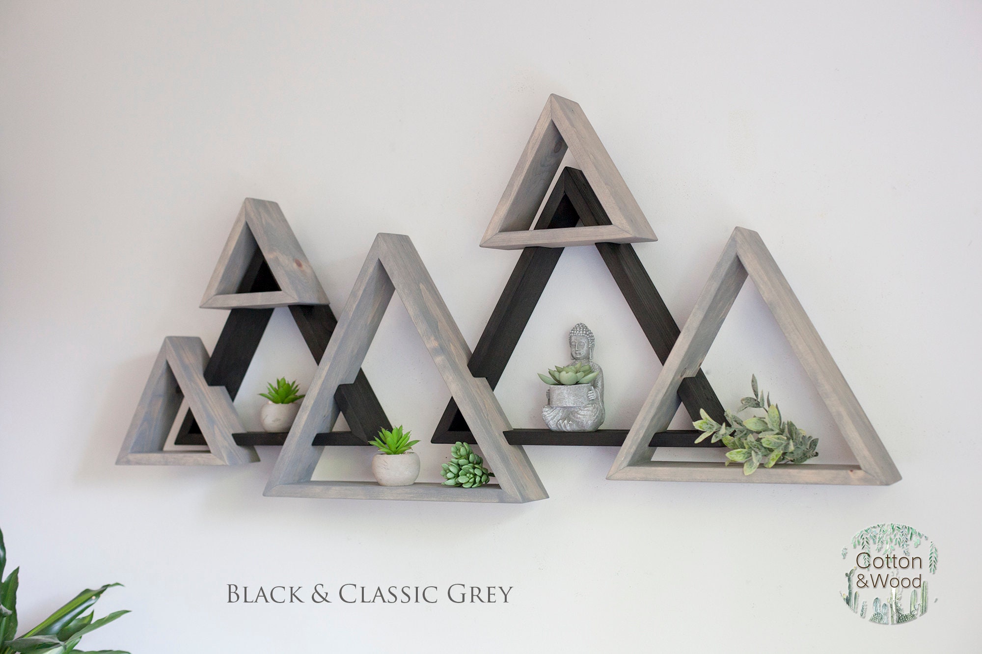 7 Piece 3D Wall Mountain Shelf Set Triangle Shelves - Etsy Canada