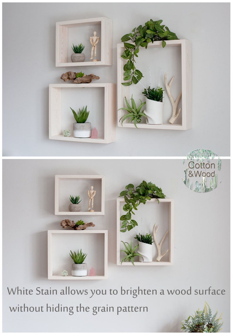 Set of Floating Rectangle Shelves. Solid Wood Shelves. | Etsy