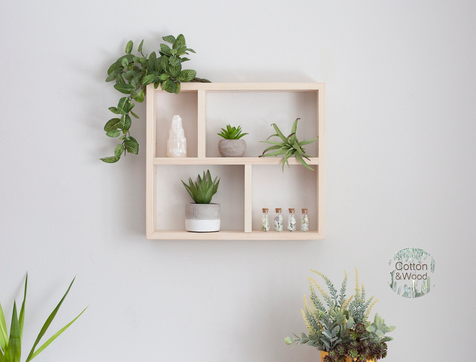 Floating Rectangle Shelves. Solid Wood Shelves. Crystal Shelf. - Etsy