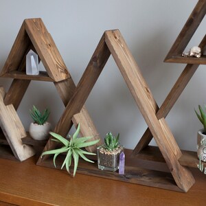 7 Piece 3D Wall Mountain Shelf Set, Triangle Shelves , Different Sizes ...