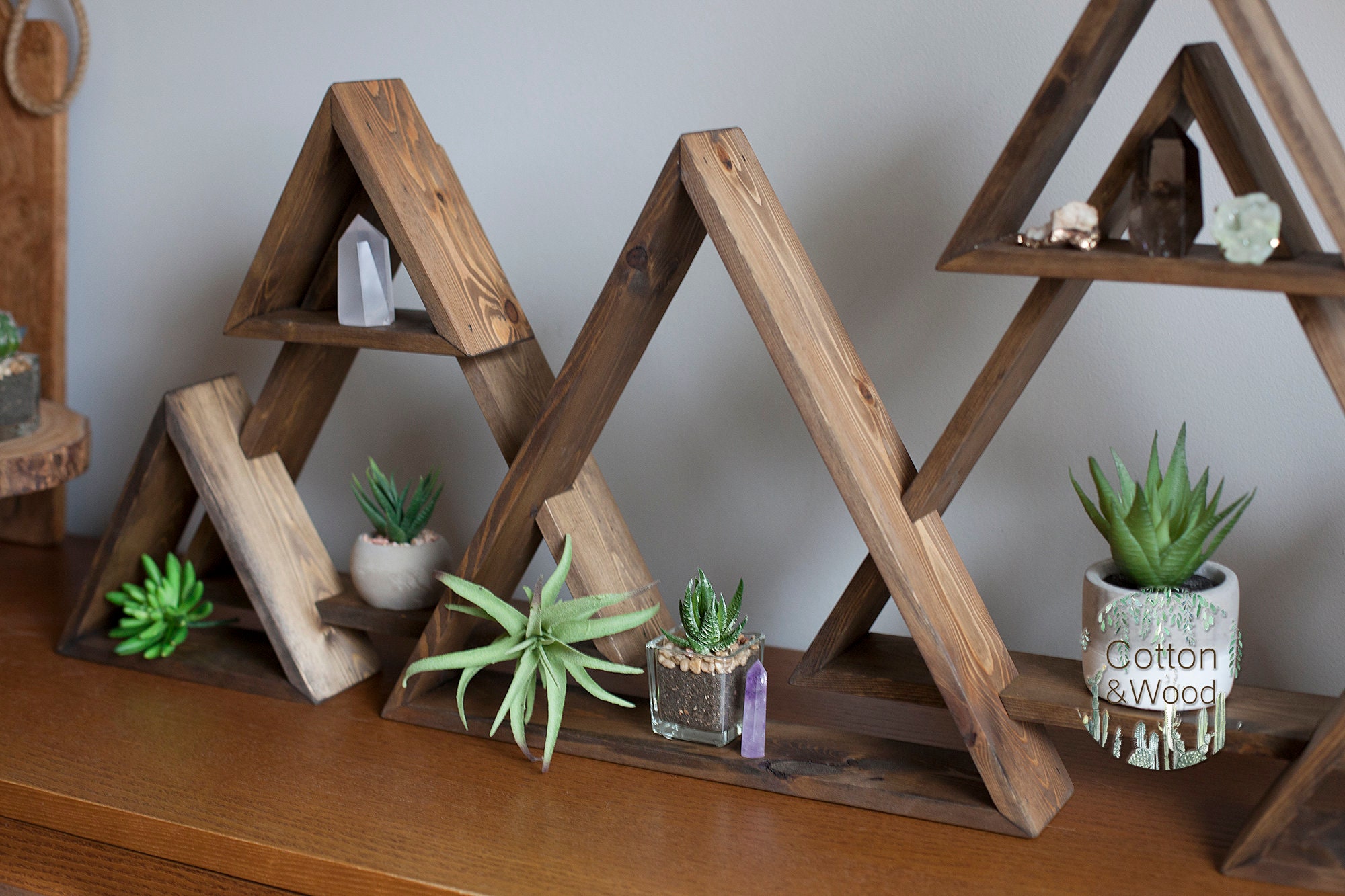 7 Piece 3D Wall Mountain Shelf Set Triangle Shelves - Etsy Canada