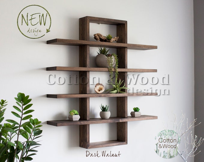 3D Floating Rectangular Shelf. XL Size. 28"x 30"x5".solid Wood Shelves ...