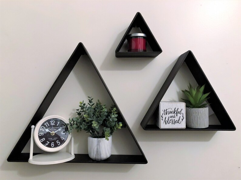 Metal Triangle Shelves set of 3 - Etsy