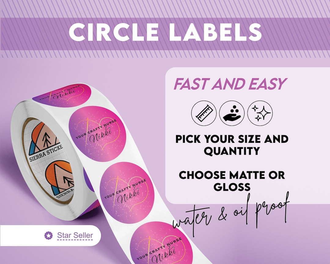 Labels on a Roll With Your Logo or Image | Matte or Glossy | Circle ...