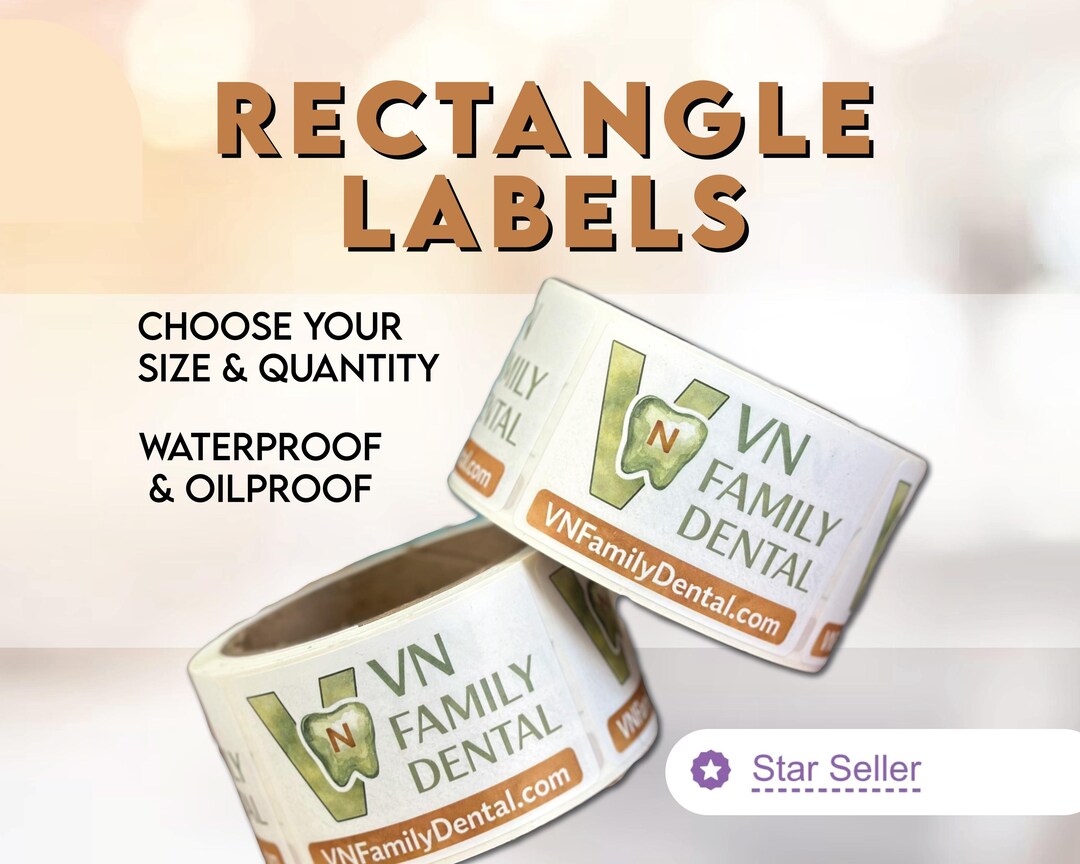 Rectangle Labels on a Roll | Waterproof & Oilproof | Choose Your Size ...