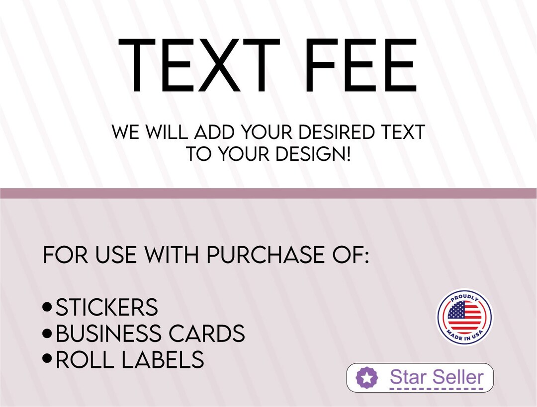 Custom Text Design Fee Add Text to Your Image Create a - Etsy