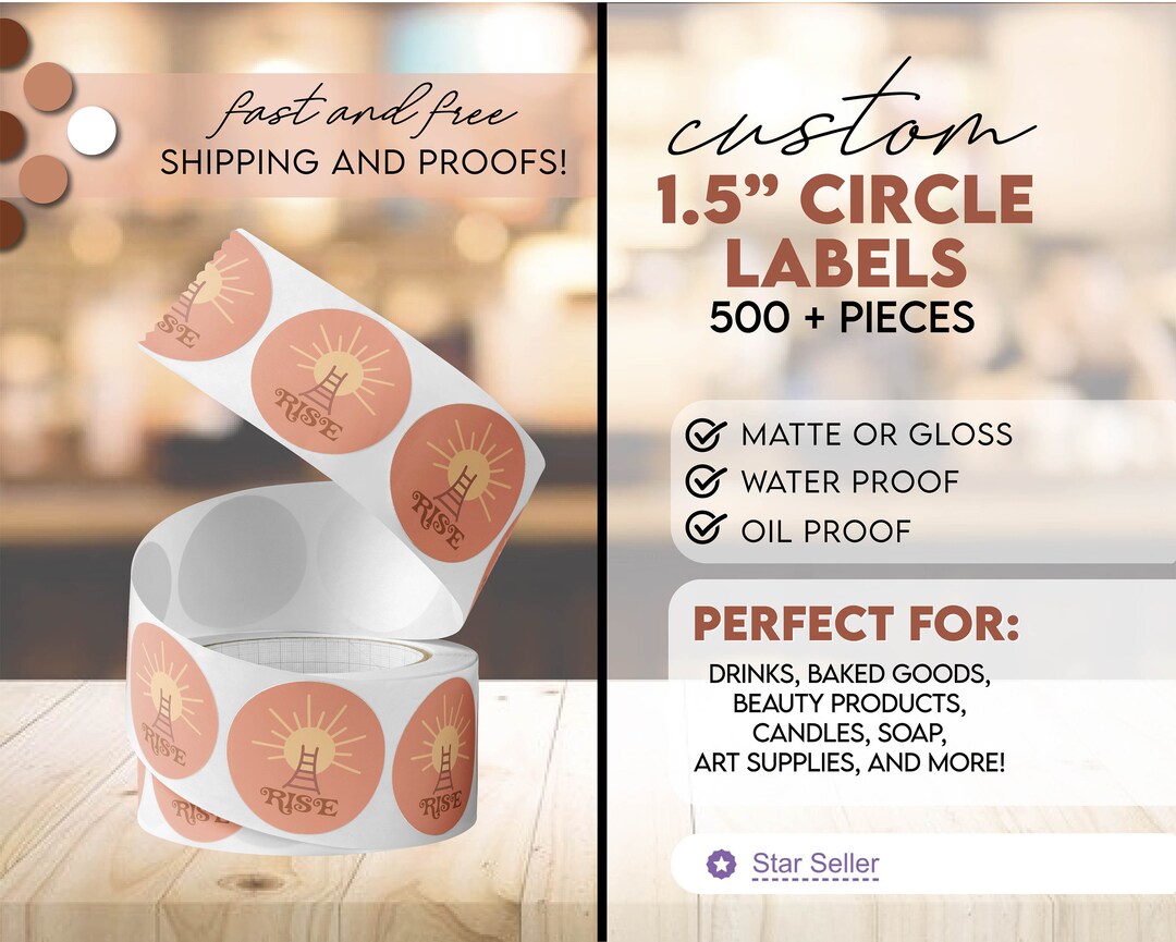 1.5 Inch Circle Stickers on Roll Peel and Stick Labels Matte or Gloss ...