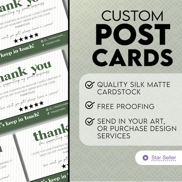 Business Thank You Post Card - Etsy