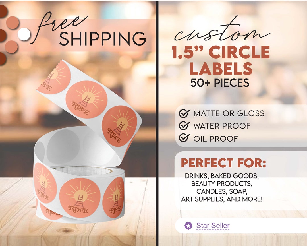 1.5 Inch Circle Stickers on Roll | Peel and Stick Labels | Matte or ...