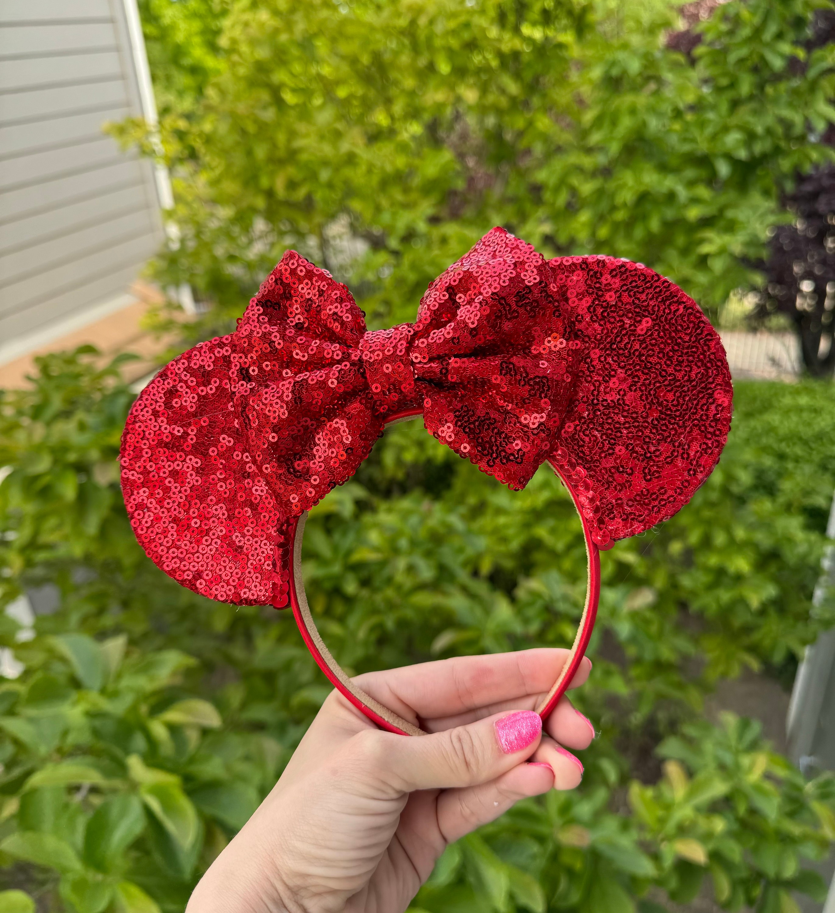 Red Sparkle Mouse Ears, Red Sequin Mickey Ears, Red Sparkle Mickey Ears ...