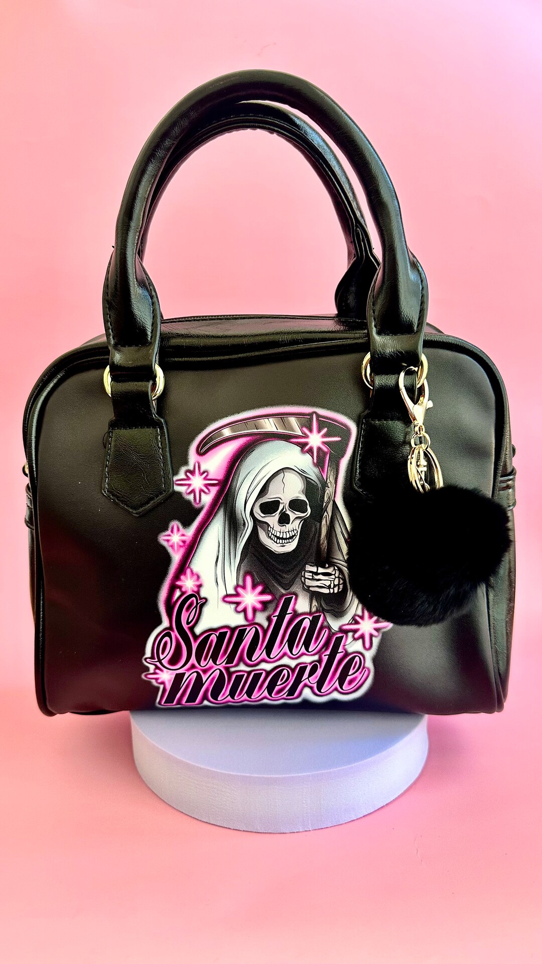 Santa Muerte Bag , Black Purse, Santa Muerte Purse, Holy Death ...