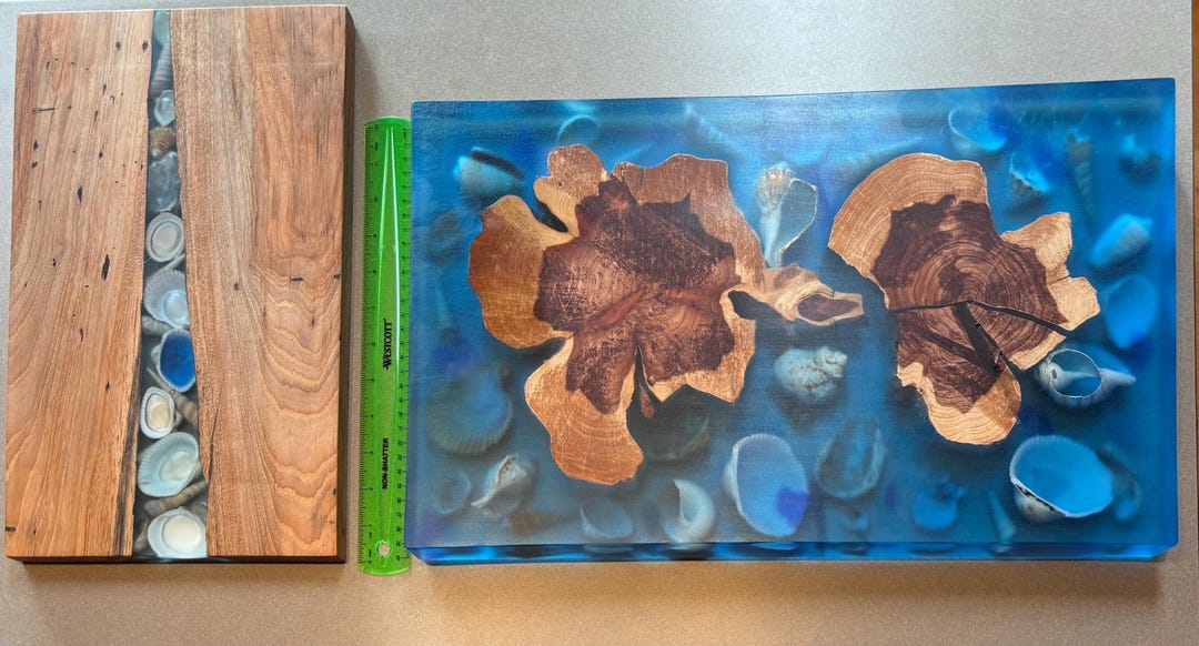 Cedar Islands in Resin River With Seashells - Etsy